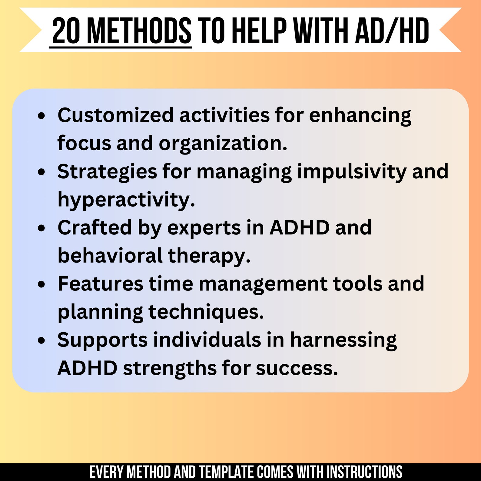 20 Methods to Help With AD/HD, Pomodoro Technique, Habit Tracker Kit ...