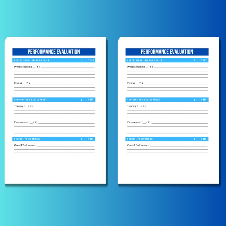 Performance Evaluation Form, Employee Review, Eval Process, Performance ...