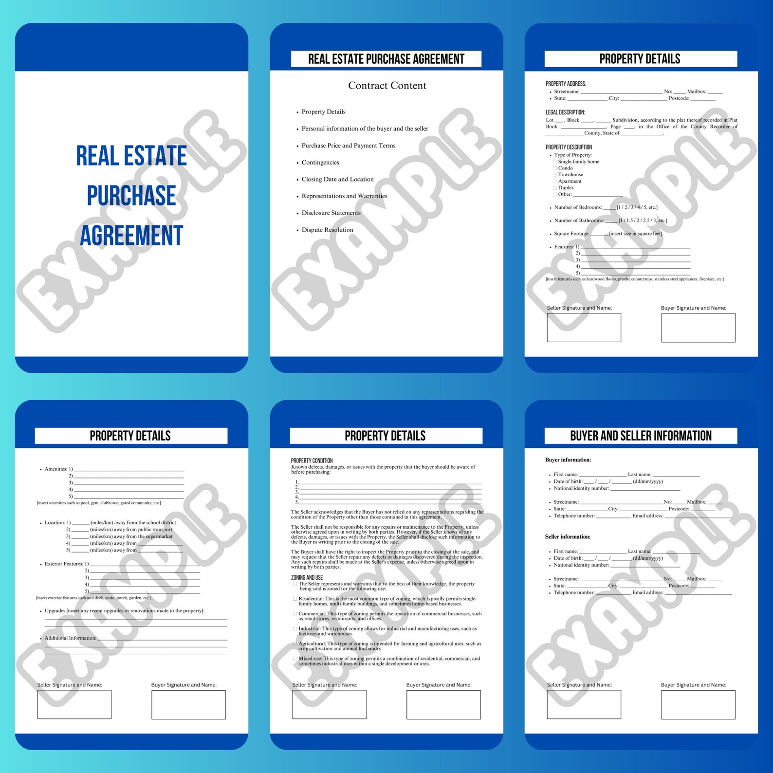 Real Estate Purchase Agreement, Real Estate Contract, Home Purchase ...
