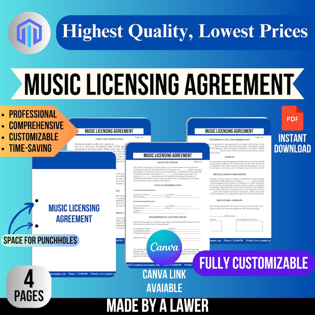 Music Licensing Agreement, Music License, Licensing Agreement, License ...