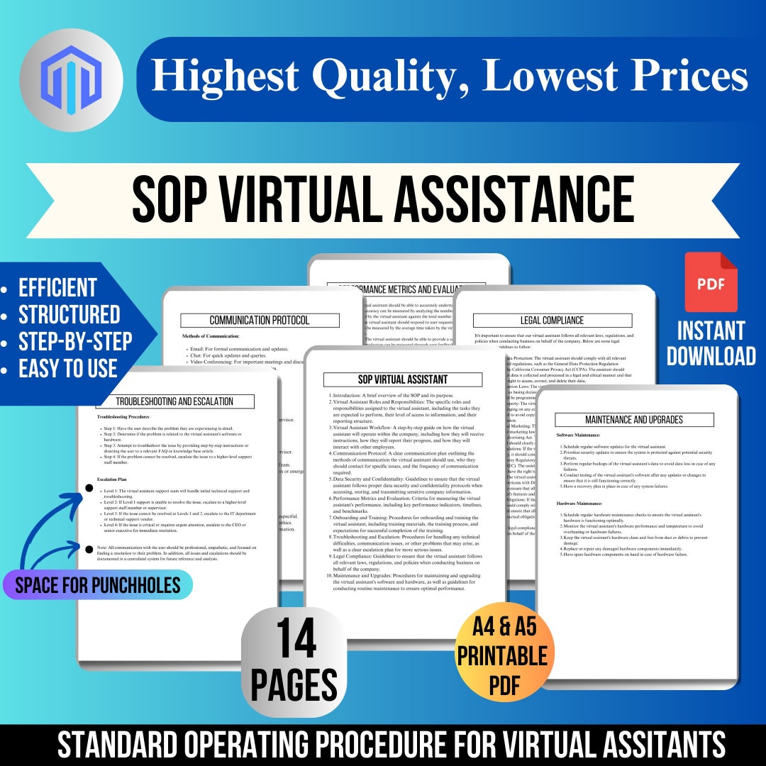 Standard Operating Procedure Virtual Assistant, Professional VA SOP ...