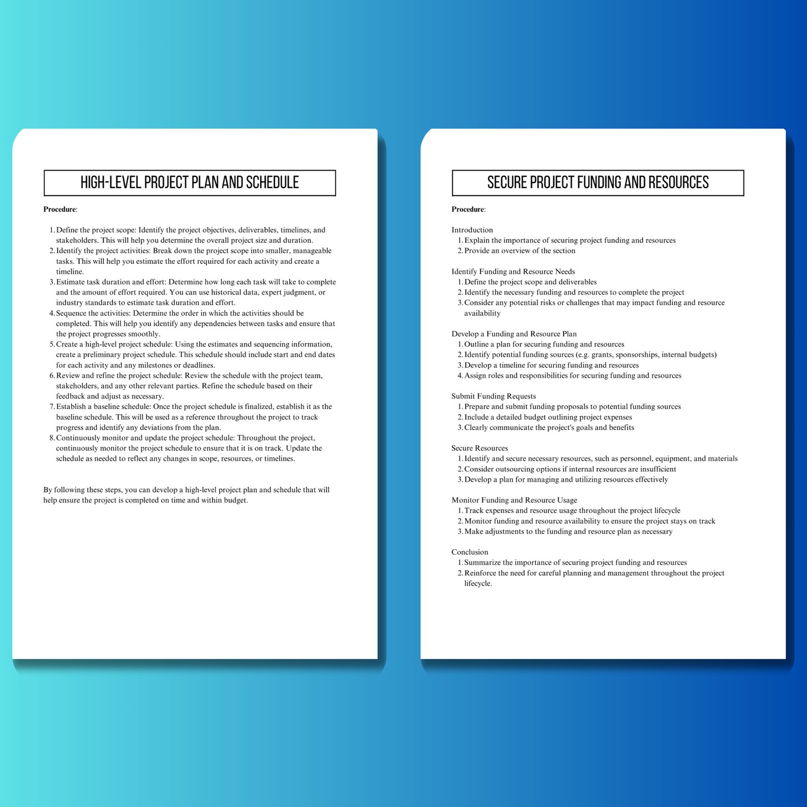 Standard Operating Procedure Project Management, Business Manual, SOP ...