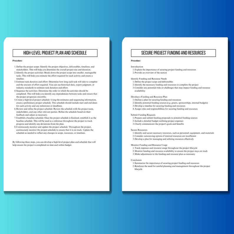 Standard Operating Procedure Project Management, Business Manual, SOP ...