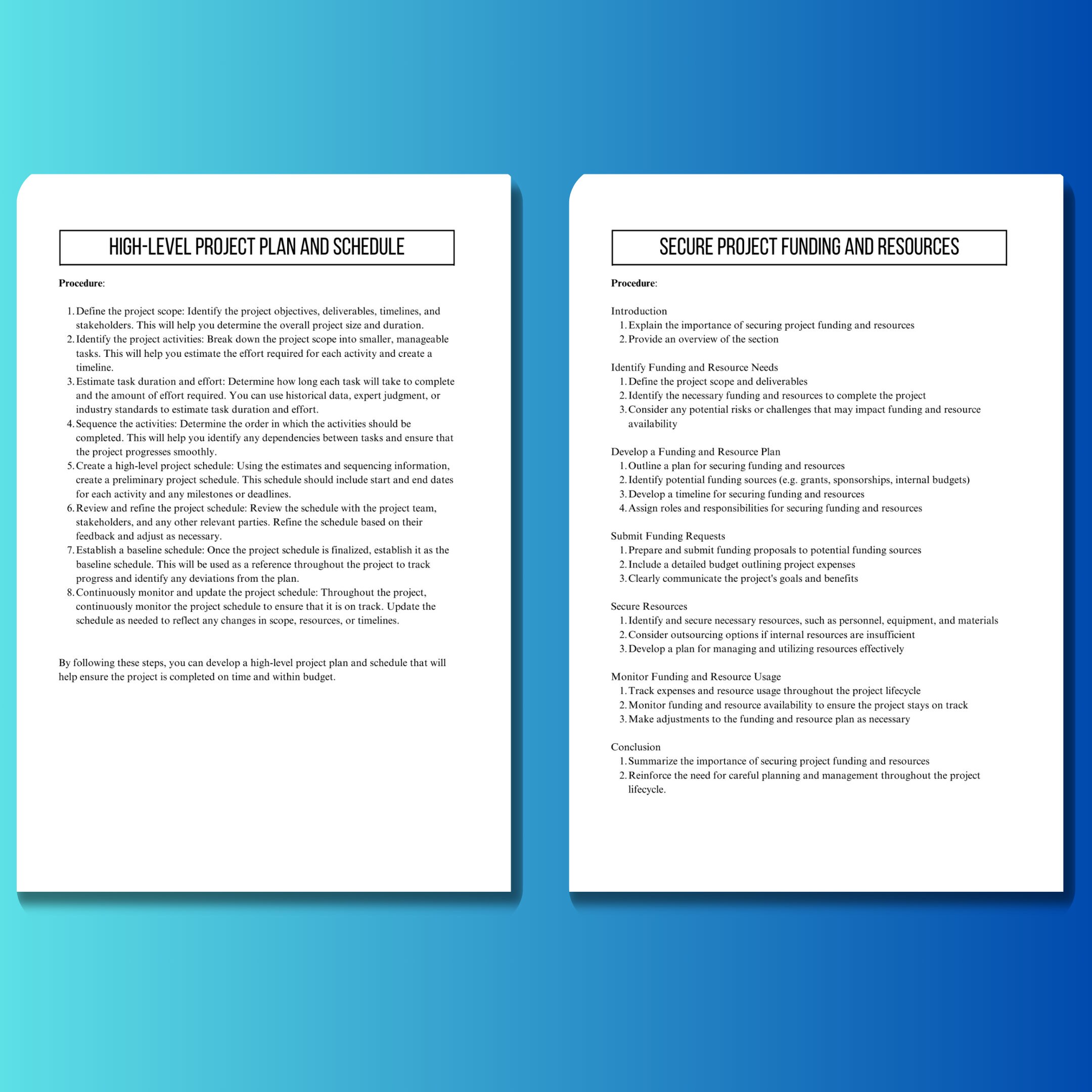 Standard Operating Procedure Project Management, Business Manual, SOP ...