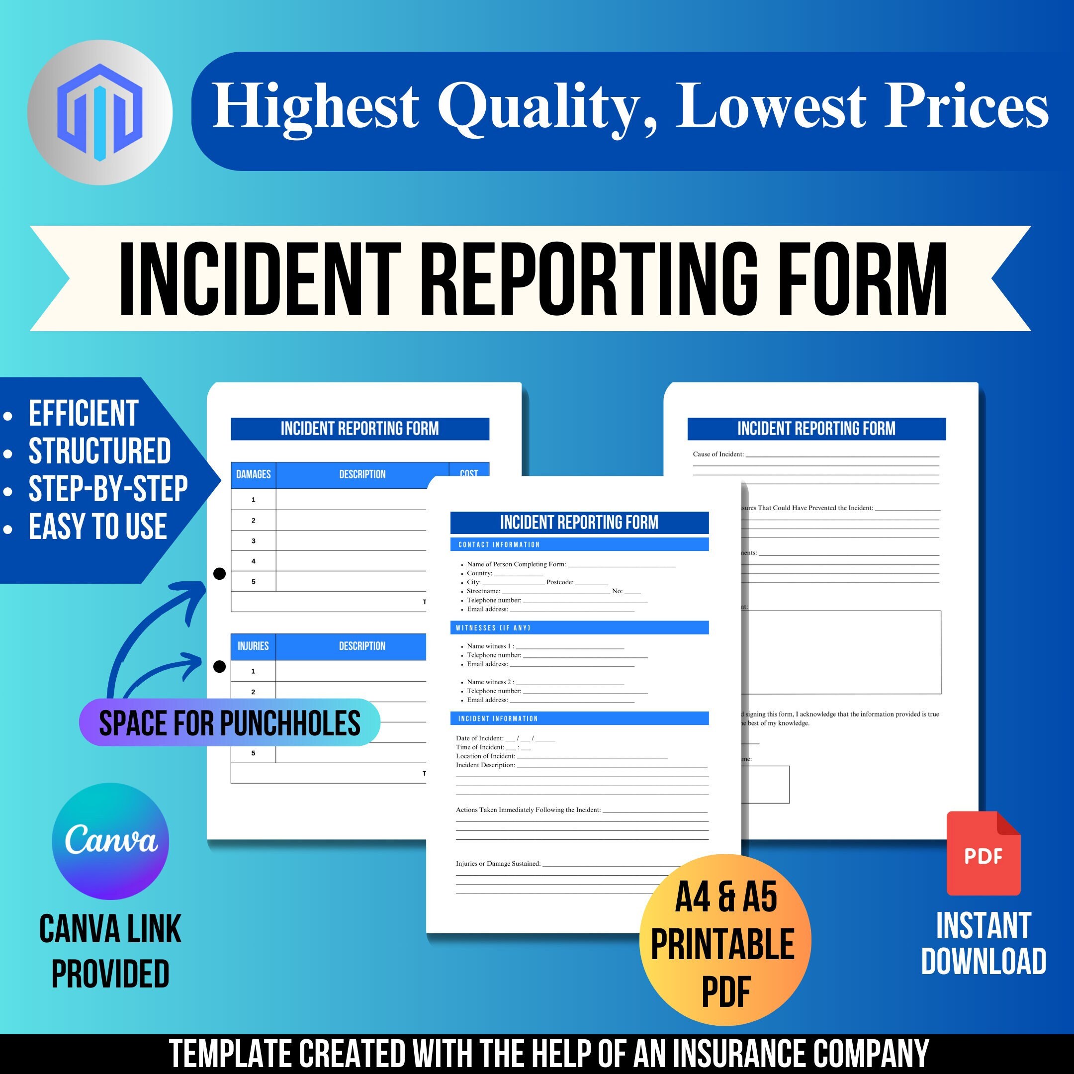 Incident Form, Professional Report, Reporting Form, Incident ...