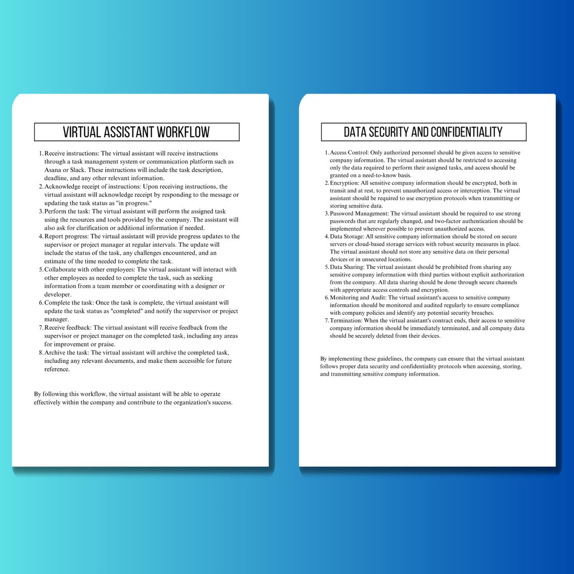 Standard Operating Procedure Virtual Assistant, Professional VA SOP ...