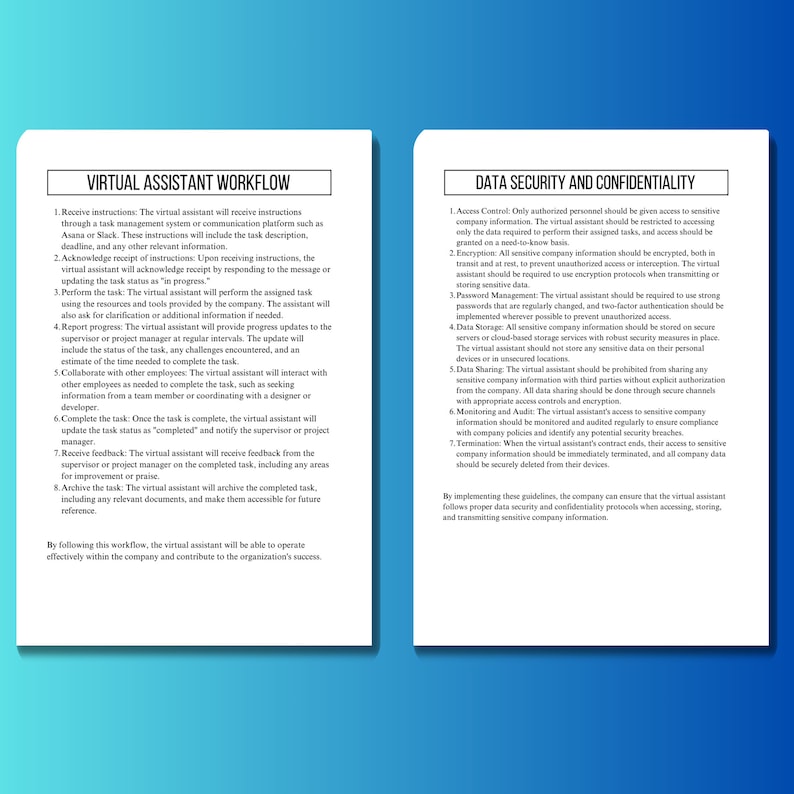 Standard Operating Procedure Virtual Assistant, Professional VA SOP ...