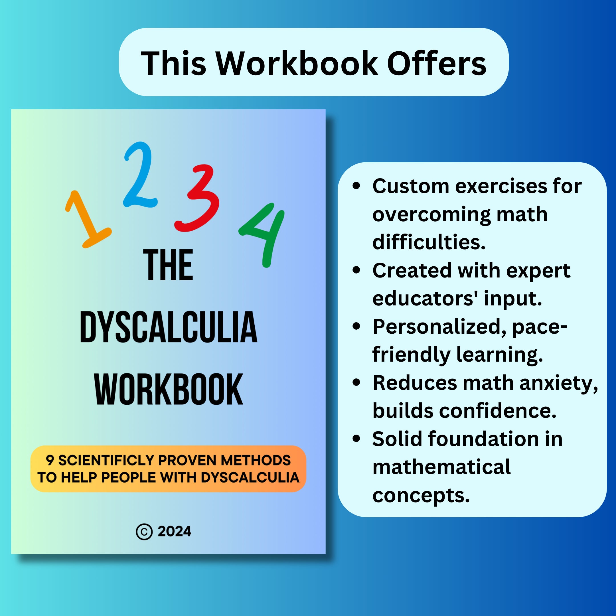 The Dyscalculia Workbook, Math Learning Aid, Numeracy Resources, Math ...