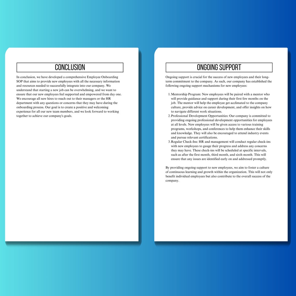 Standard Operating Procedure Employee Onboarding, Onboarding SOP, Hire ...