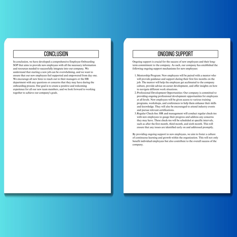 Standard Operating Procedure Employee Onboarding, Onboarding SOP, Hire ...