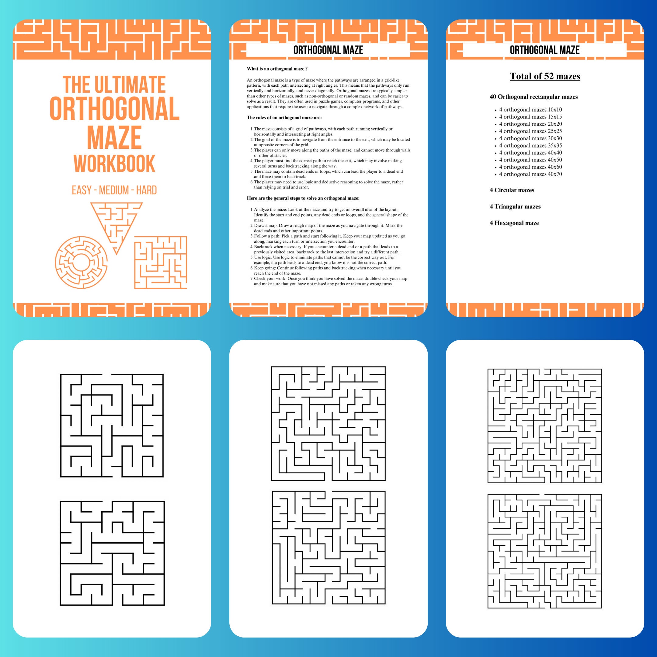 The Ultimate Orthogonal Maze Workbook, Logic Puzzle, Mind Puzzle ...