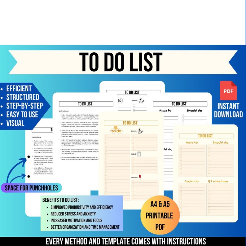 To Do List Task Organiser Professional Planner Productivity - Etsy