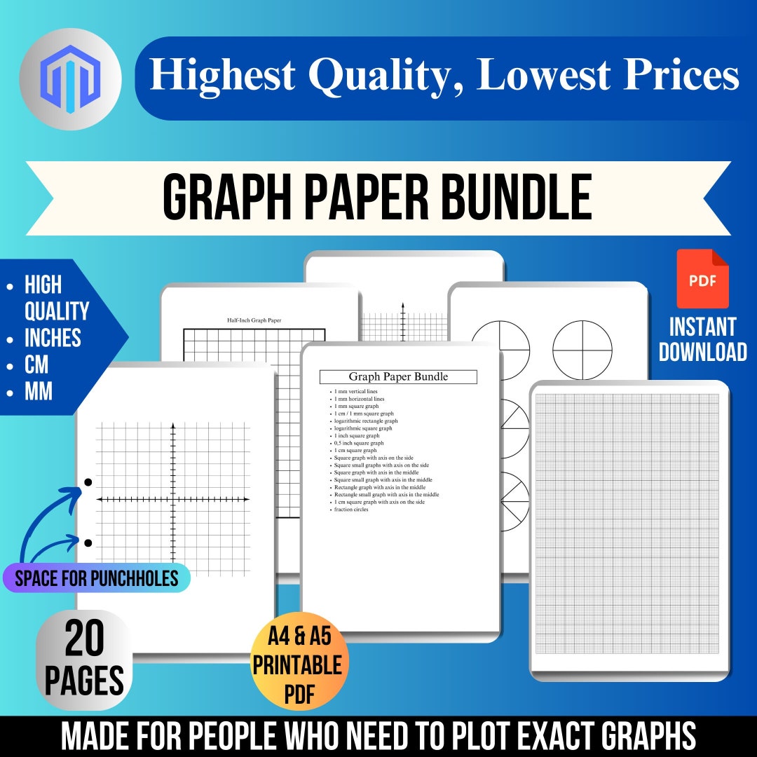 Graph Paper Bundle, Professional Grid, Custom Graph Notepad, Grid Paper ...