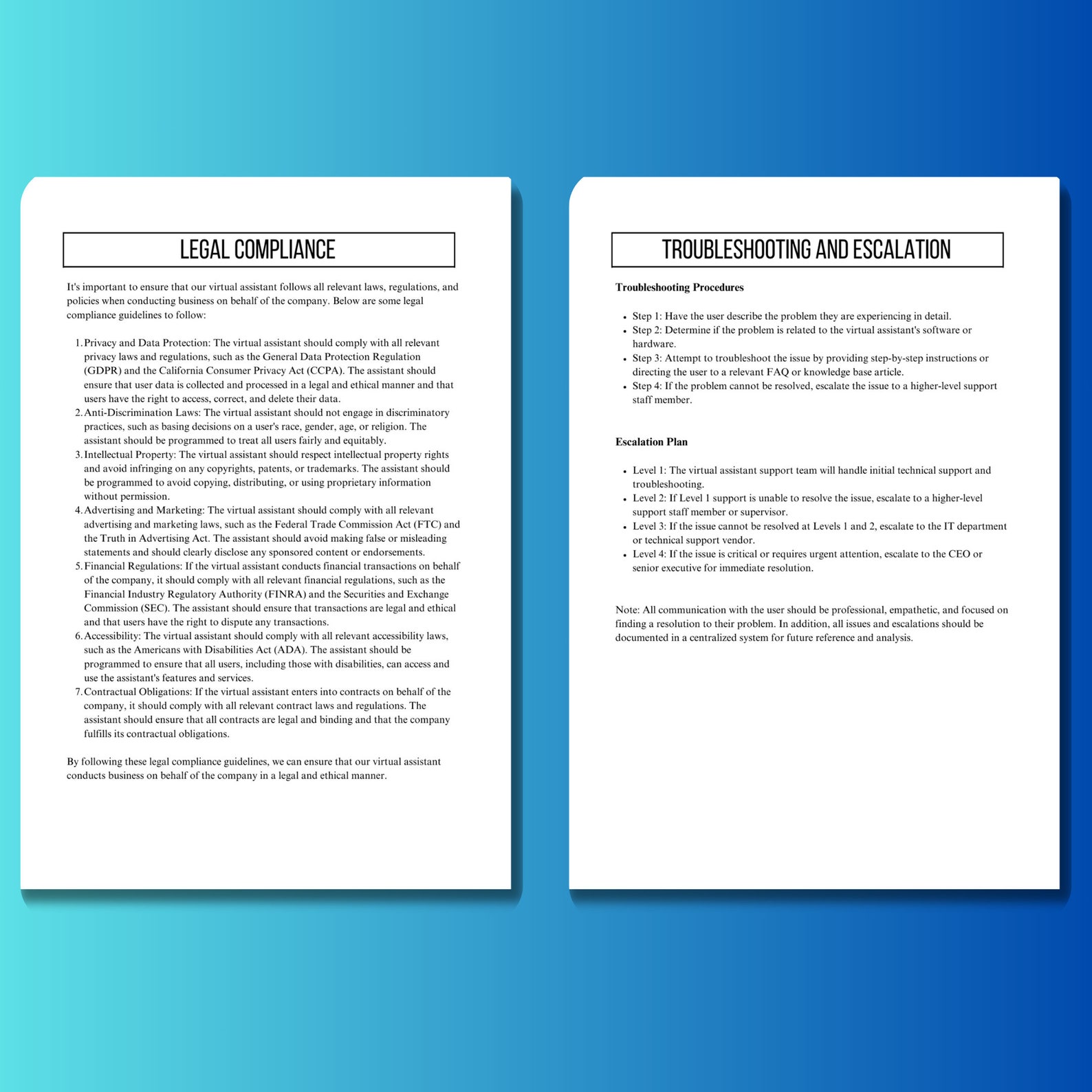 Standard Operating Procedure Virtual Assistant, Professional VA SOP ...