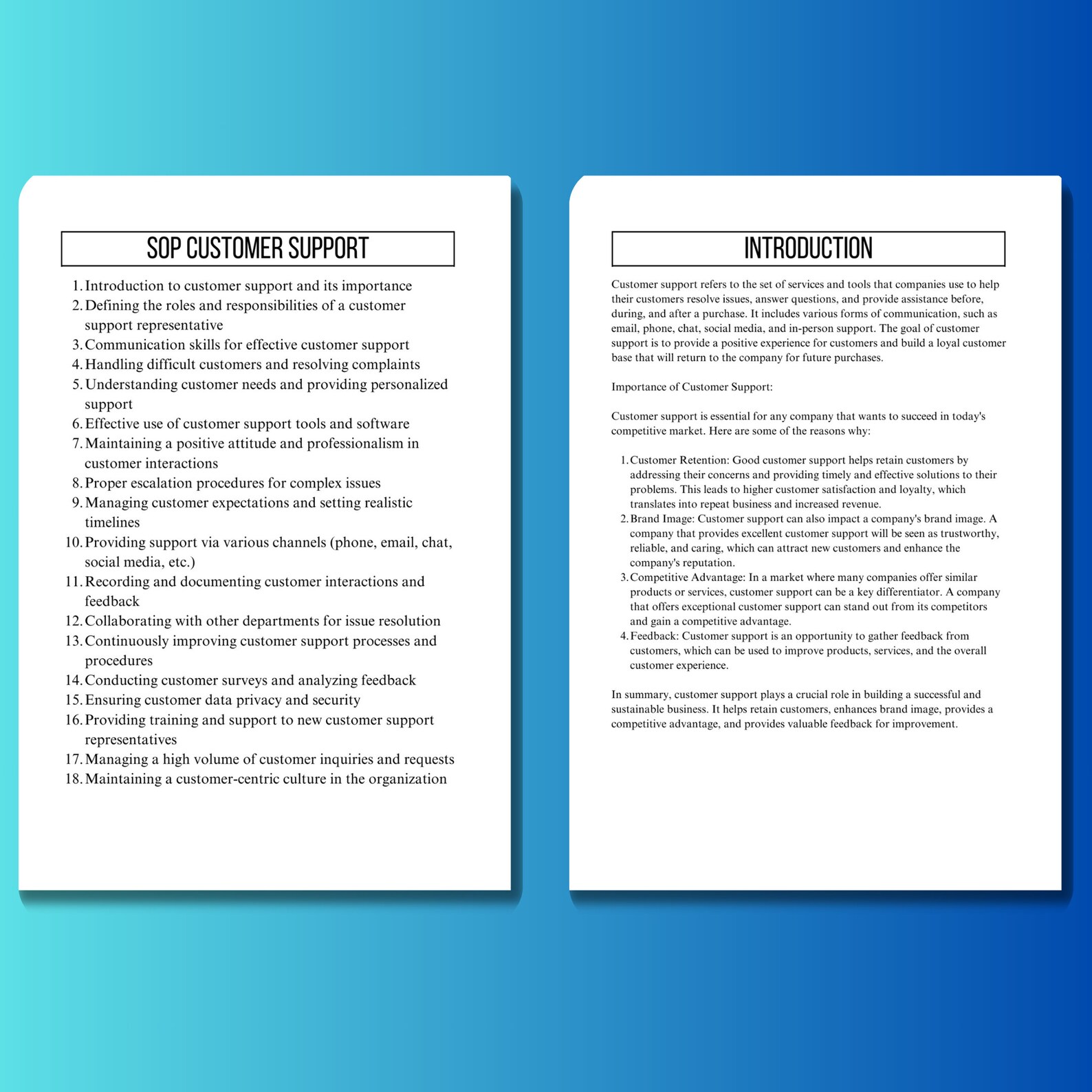 Standard Operating Procedure Customer Support, Customer Service ...