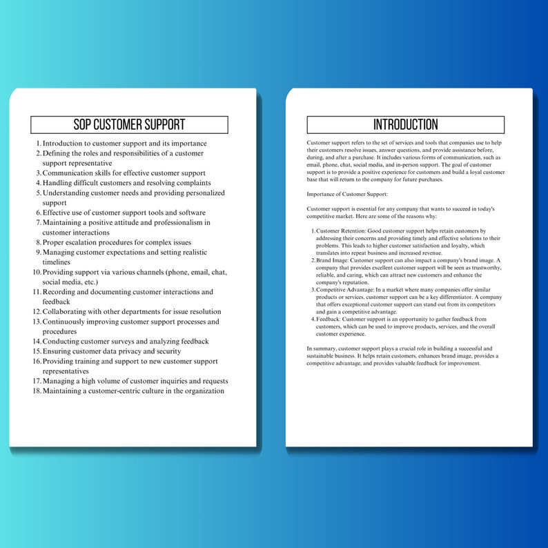 Standard Operating Procedure Customer Support, Customer Service ...