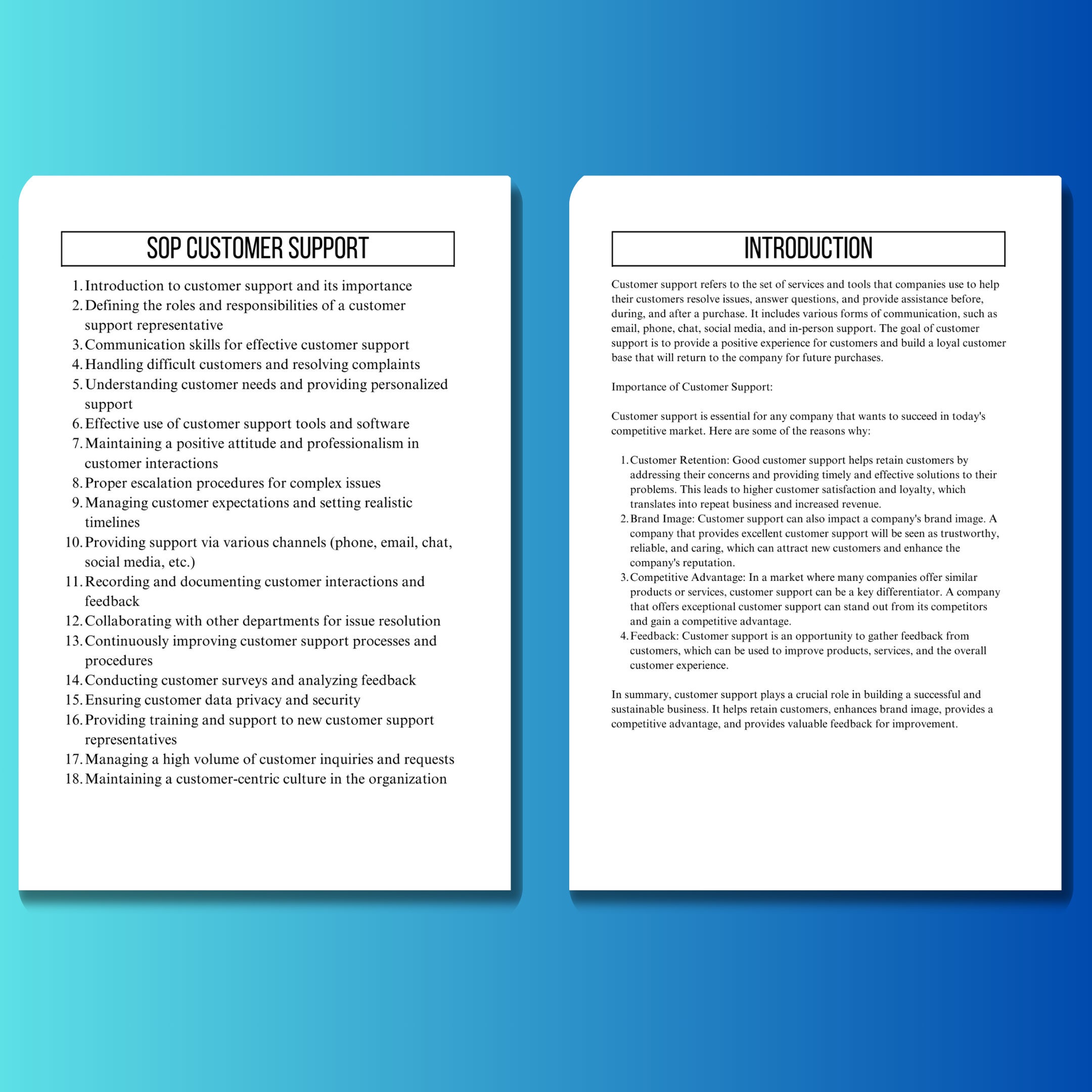 Standard Operating Procedure Customer Support, Customer Service ...