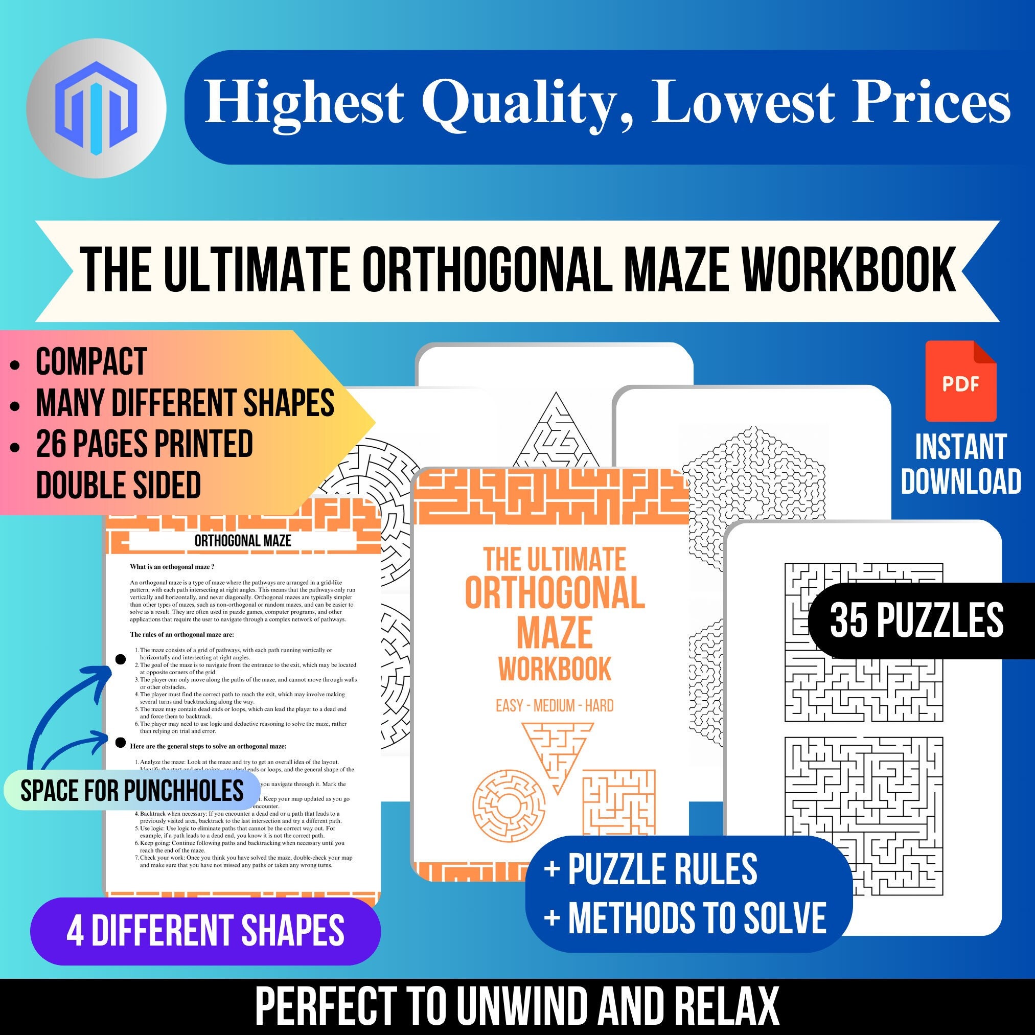 The Ultimate Orthogonal Maze Workbook, Logic Puzzle, Mind Puzzle ...