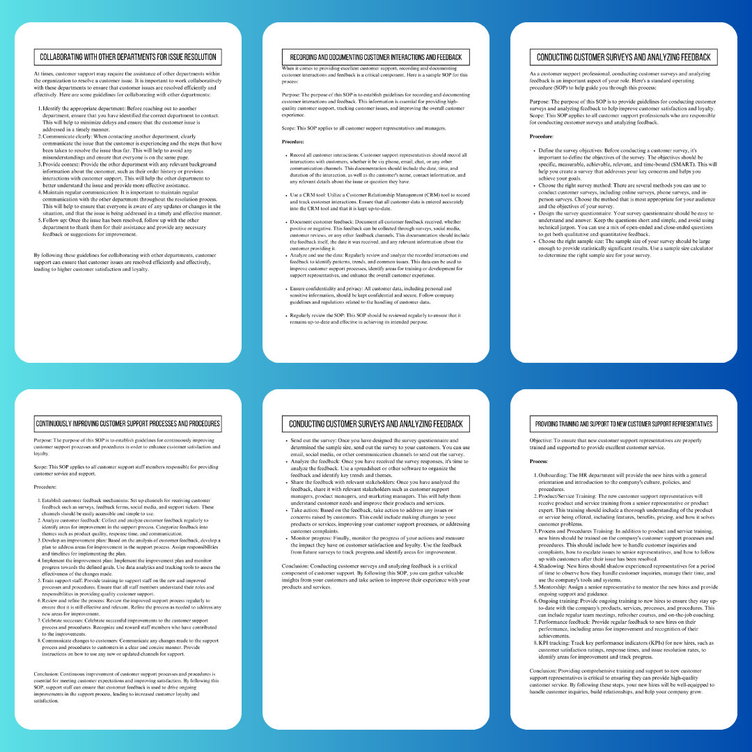 Standard Operating Procedure Customer Support, Customer Service ...