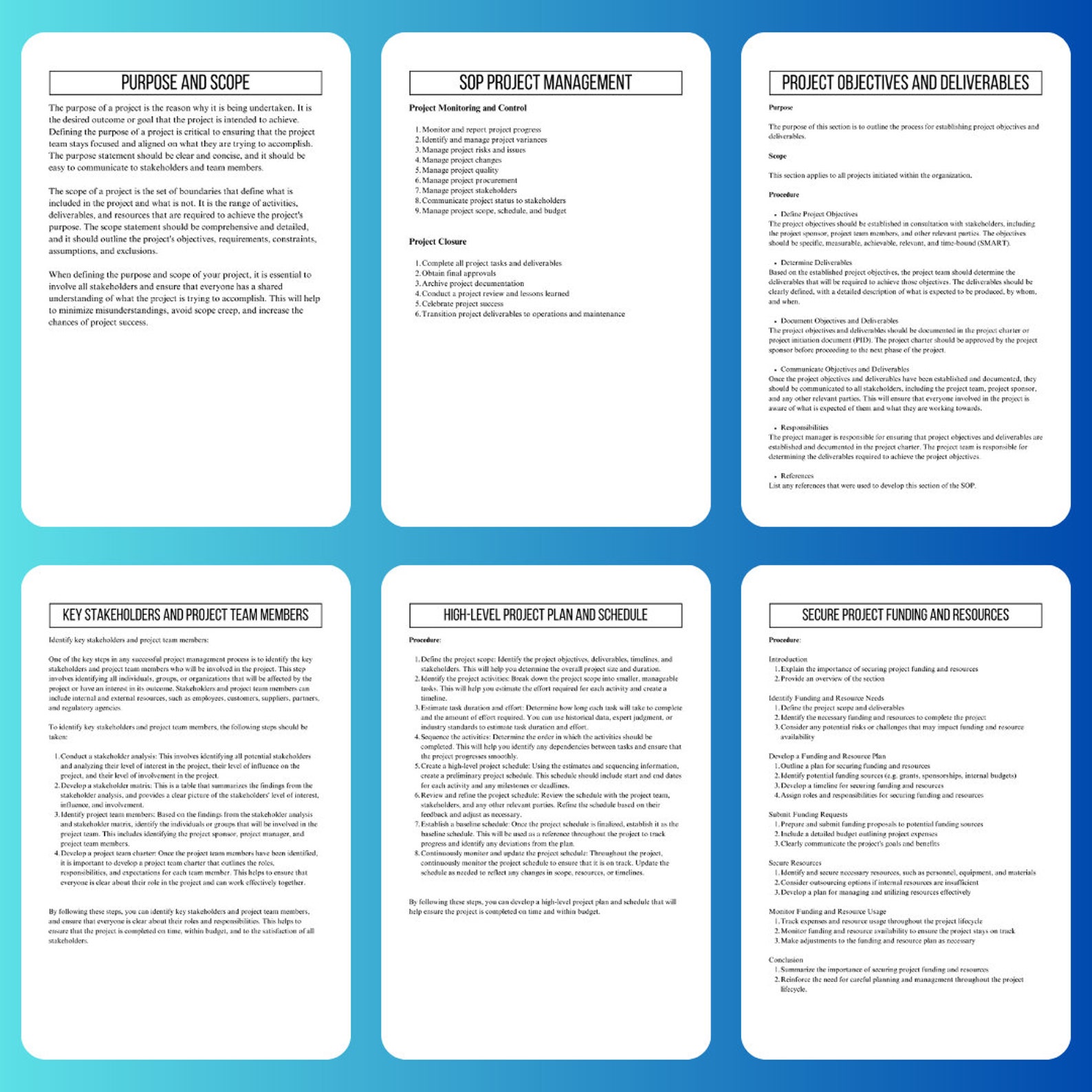 Standard Operating Procedure Project Management Business - Etsy