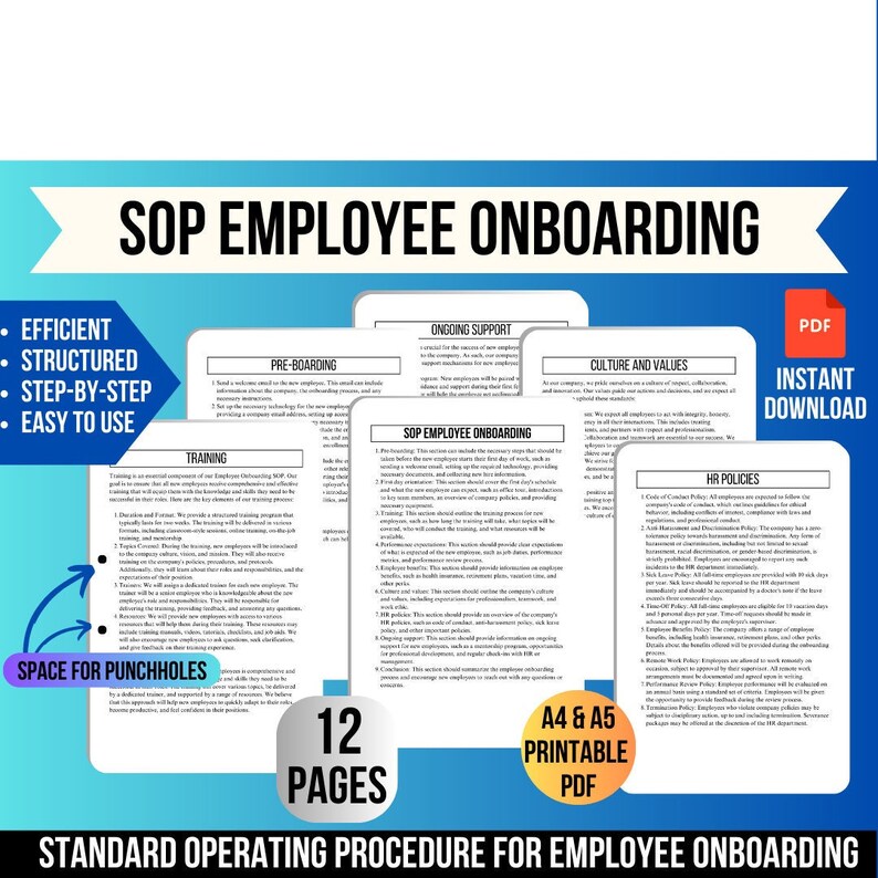 Standard Operating Procedure Employee Onboarding, Onboarding SOP, Hire ...