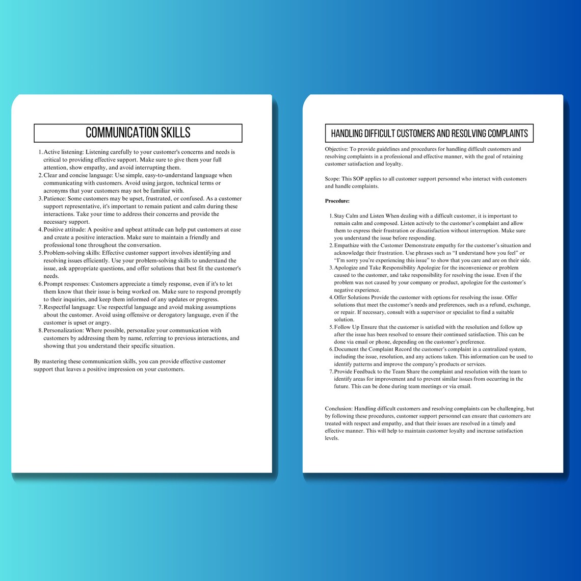 Standard Operating Procedure Customer Support, Customer Service ...