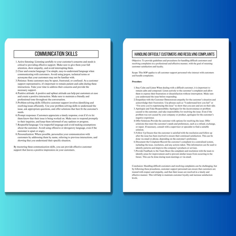 Standard Operating Procedure Customer Support, Customer Service ...