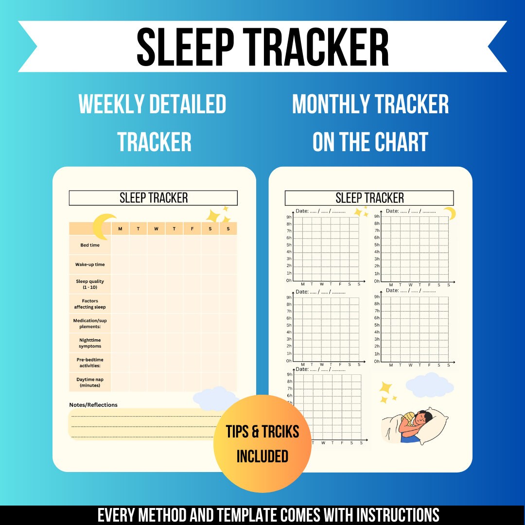 Sleep Tracker, Sleep Log Tracker, Sleep Journal Pages, Habit Tracker ...