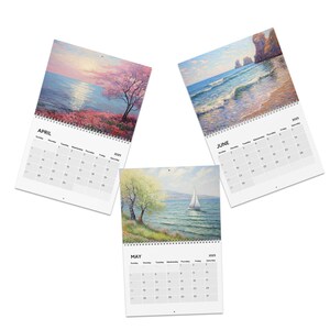 2025 Calendar - Coastal 2025 Wall Calendar, Beach Theme Monthly Planner ...