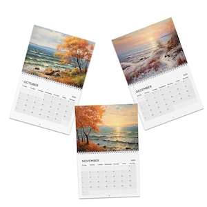 2025 Calendar - Coastal 2025 Wall Calendar, Beach Theme Monthly Planner ...