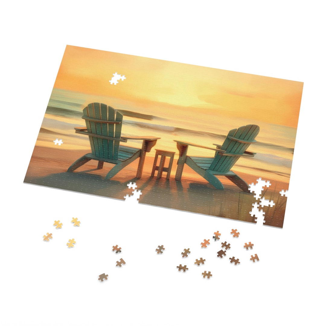 Adirondack Chairs on the Beach Jigsaw Puzzle 500 or 1000-piece - Etsy