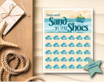 Printable Beach Vacation Countdown Instant Download - Etsy
