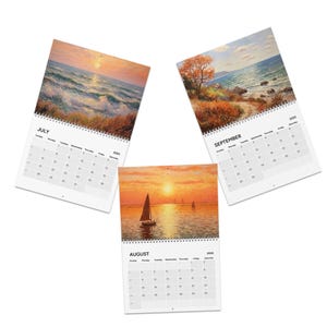 2025 Calendar - Coastal 2025 Wall Calendar, Beach Theme Monthly Planner ...