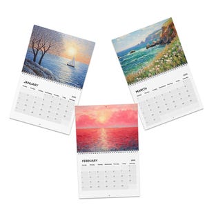 2025 Calendar - Coastal 2025 Wall Calendar, Beach Theme Monthly Planner ...