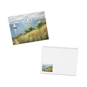 2025 Calendar - Coastal 2025 Wall Calendar, Beach Theme Monthly Planner ...