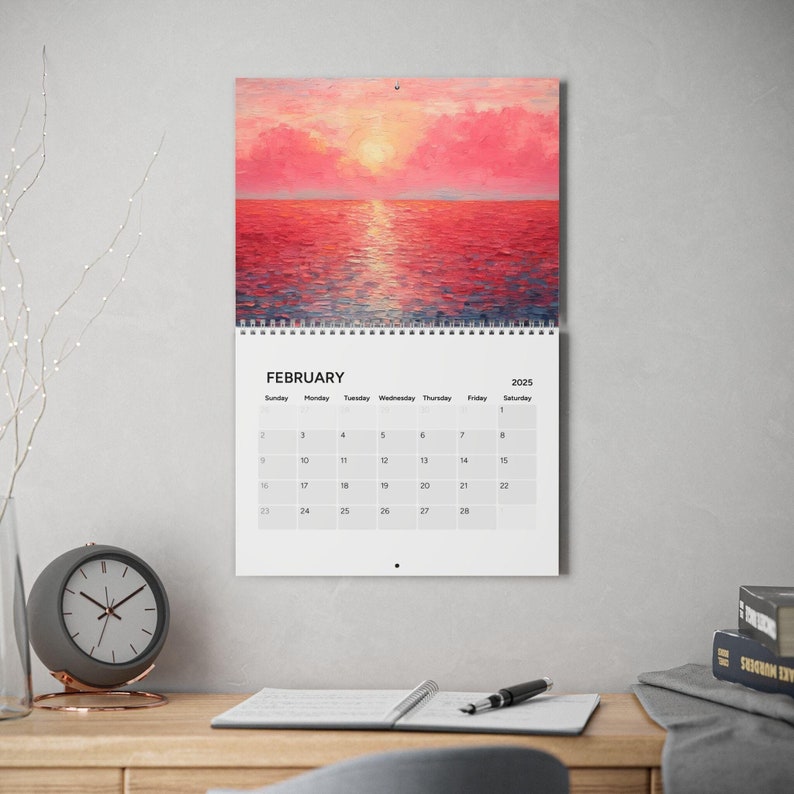 2025 Calendar - Coastal 2025 Wall Calendar, Beach Theme Monthly Planner ...