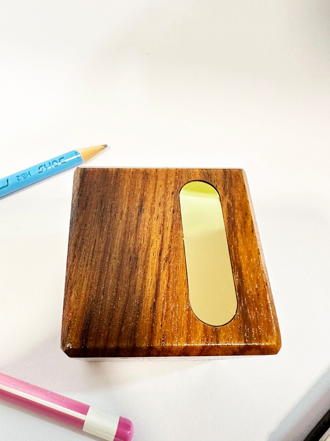 Wooden Paper Weight for Office Table, Gold Finish, Showpiece, Made With ...