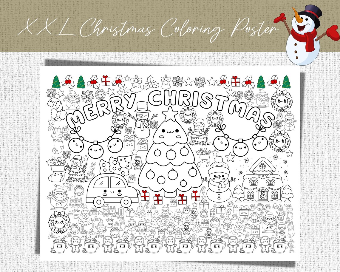 XXL Giant Christmas Poster GIANT Coloring Poster for Kids - Etsy