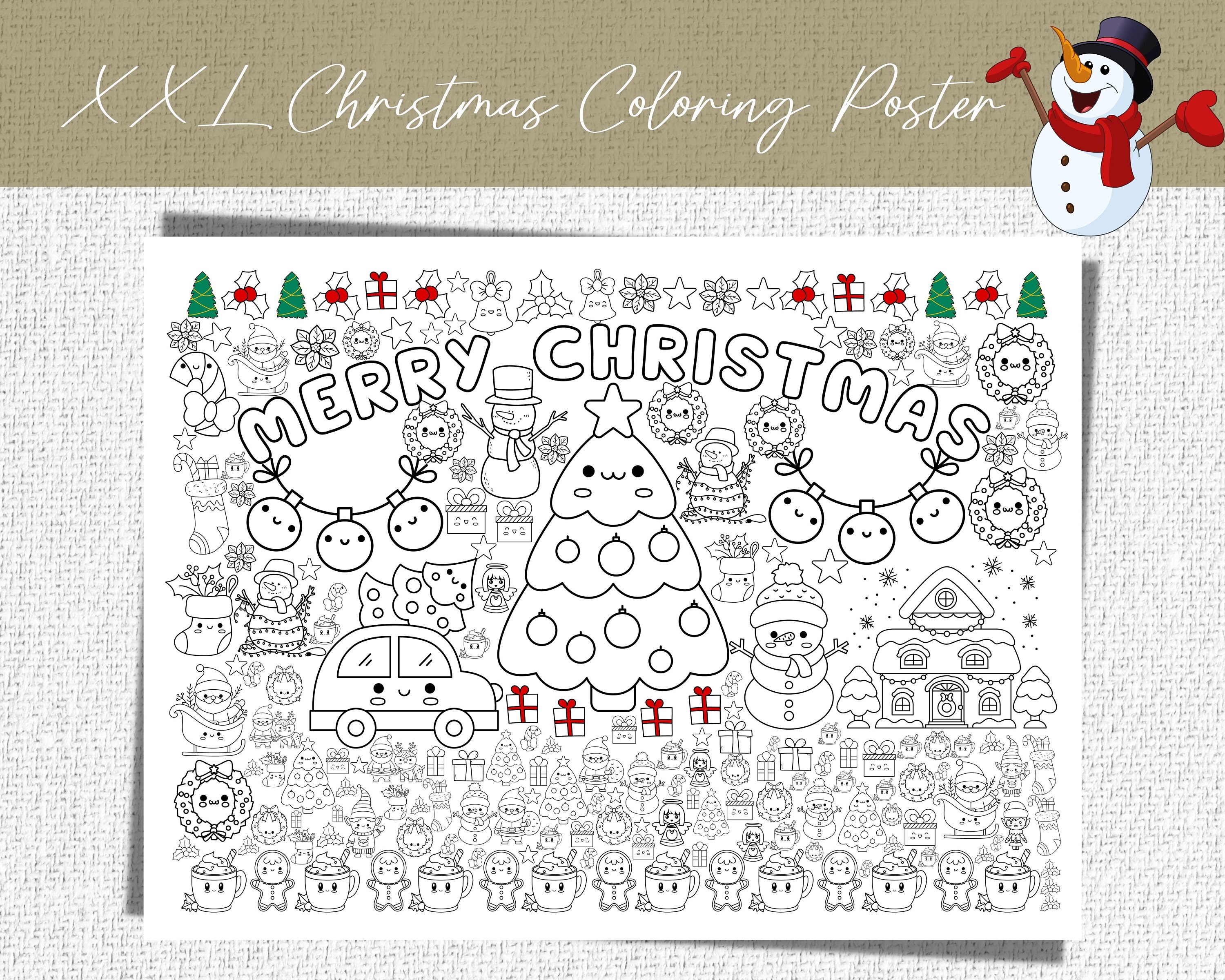 XXL Giant Christmas Poster GIANT Coloring Poster for Kids Christmas ...