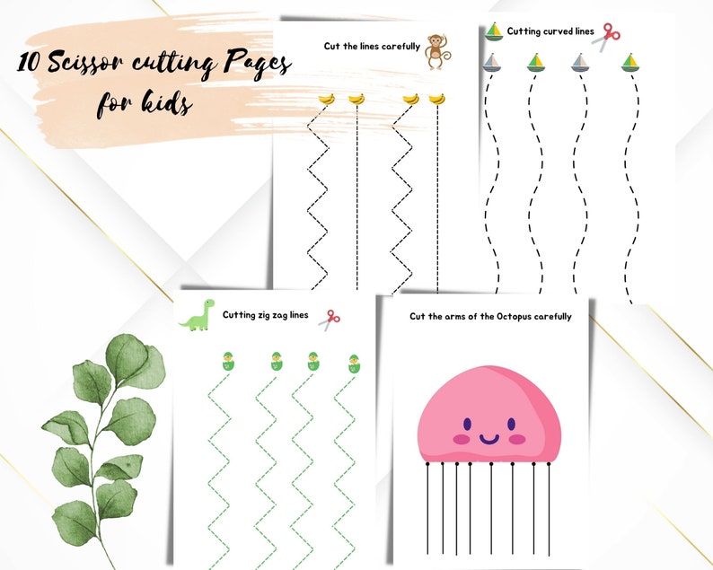 10 Scissor Skills Cutting Worksheets for Children | Scissor Skills ...