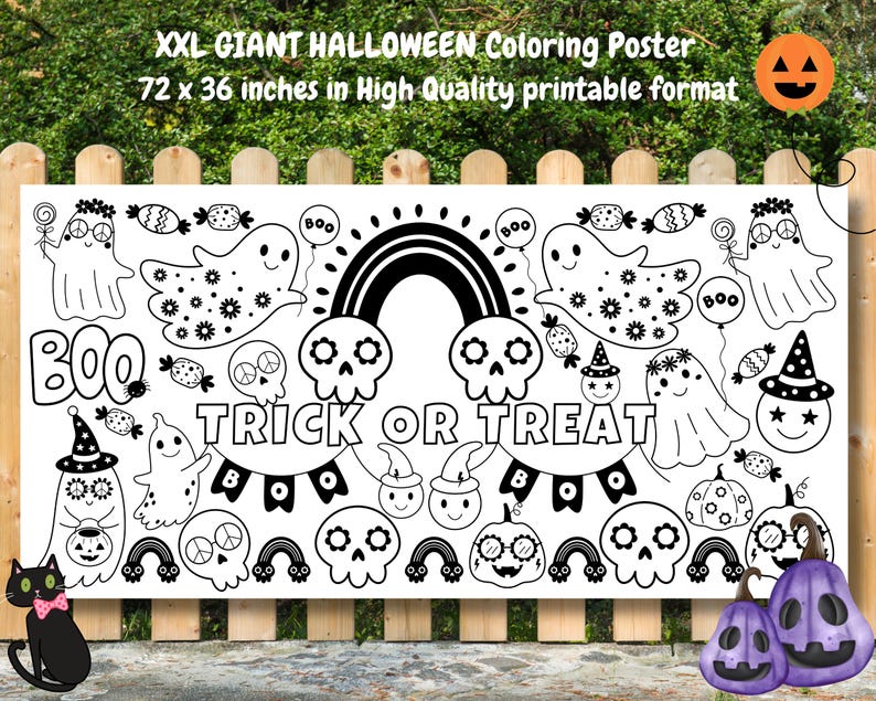 Giant Halloween Coloring Poster | GIANT Coloring Poster for Kids ...