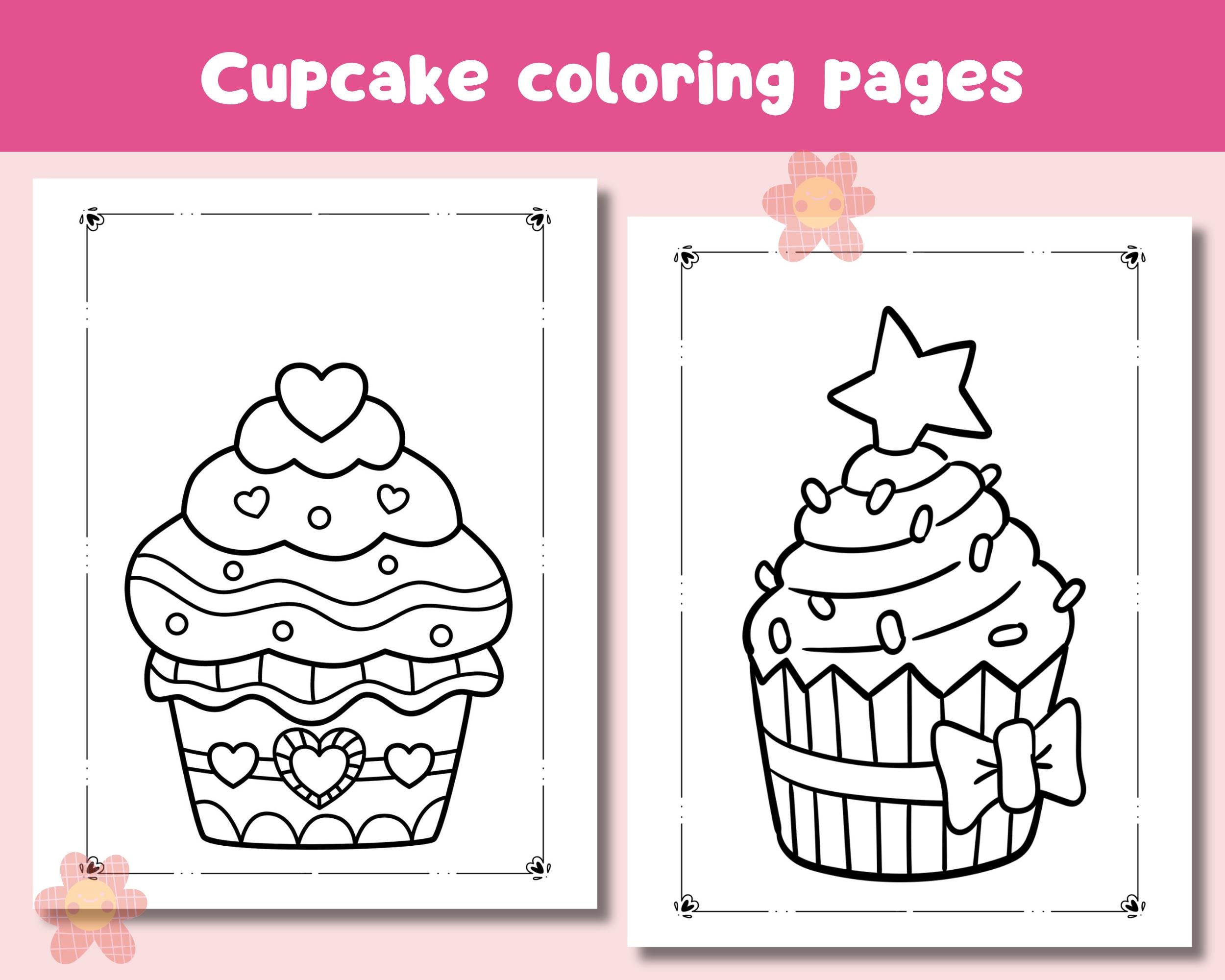 30 Cupcake Coloring Pages for Preschoolers | Printable Cupcake Coloring ...