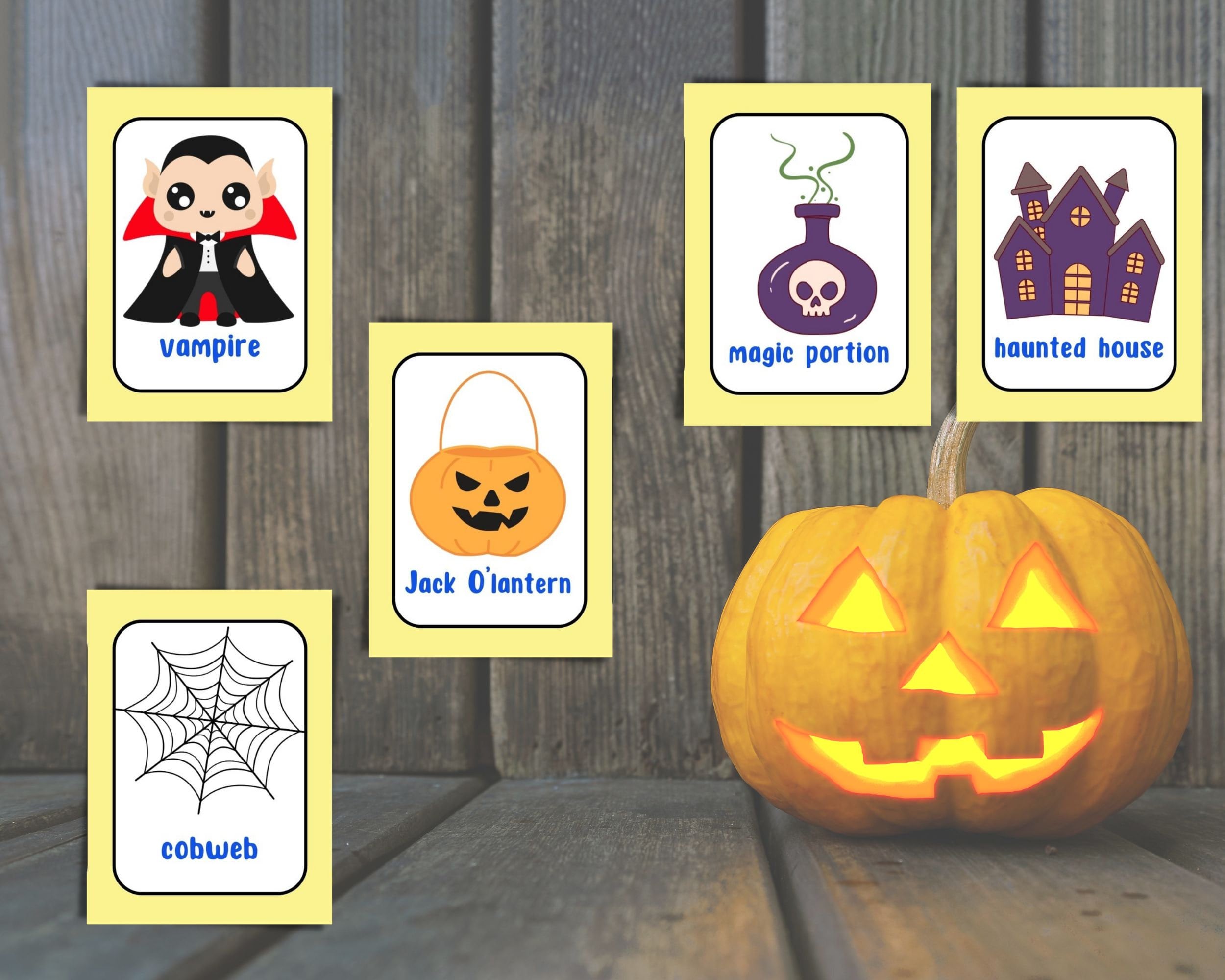 32 Halloween Flashcards Printable Preschool Halloween - Etsy