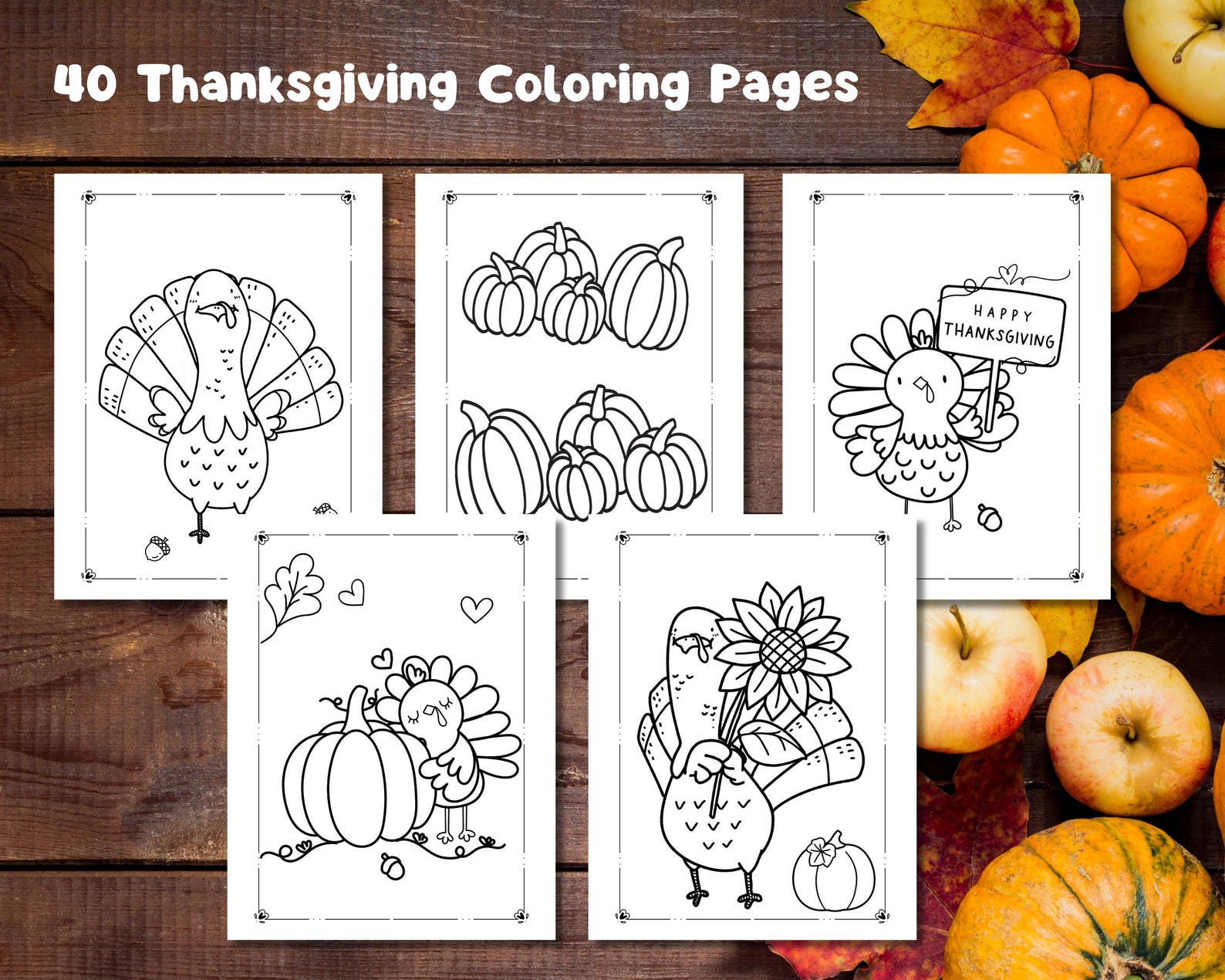 40 Thanksgiving Coloring Pages for Preschoolers, Easy Thanksgiving ...