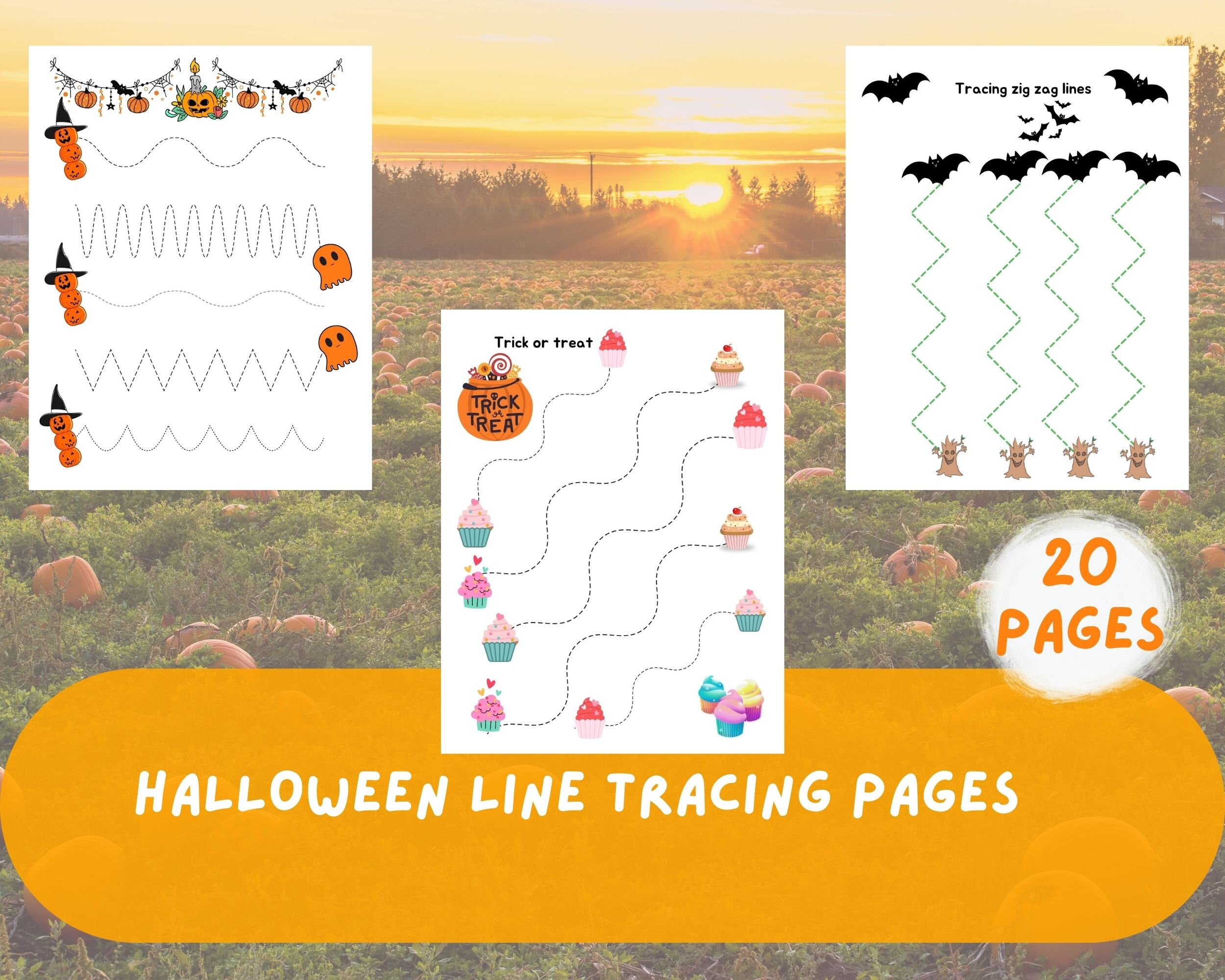 Halloween Line Tracing Worksheets: Fine Motor Skills, Pre-writing (PDF ...