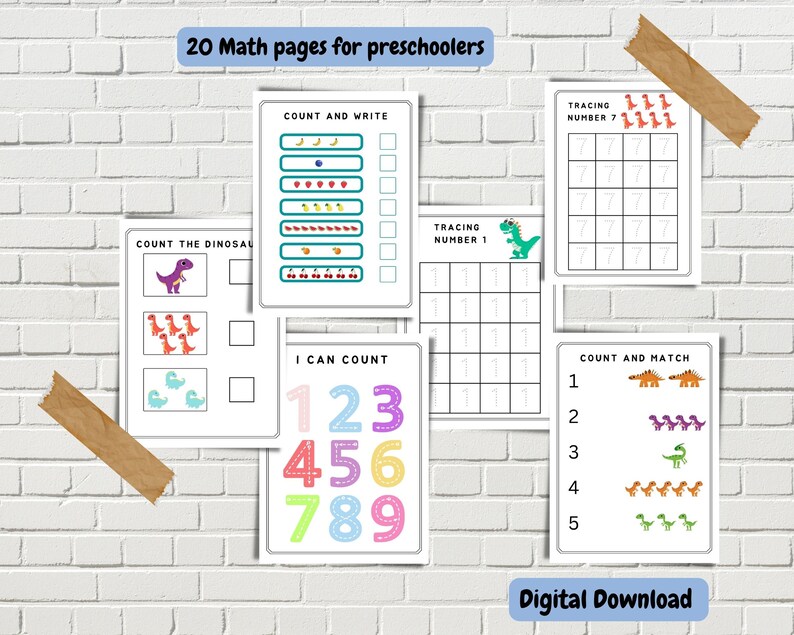 20 Math Worksheets for Kids | Numbers From 1-10 for Kids to Trace ...