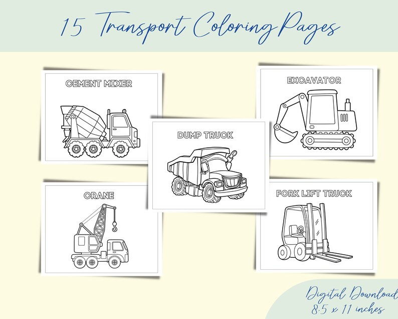 15 Transport Coloring Pages for Children Means of - Etsy