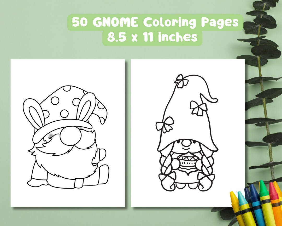 50 Gnome Coloring Pages for Kids | Fantasy Coloring Sheets (PDF) - Etsy ...