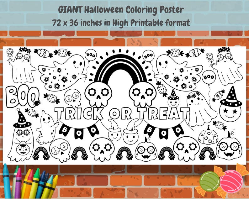 Giant Halloween Coloring Poster | GIANT Coloring Poster for Kids ...