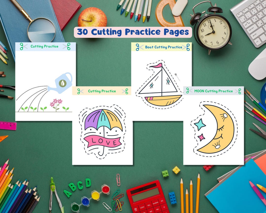 30 Scissor Skills Cutting Worksheets for Children | Scissor Skills ...